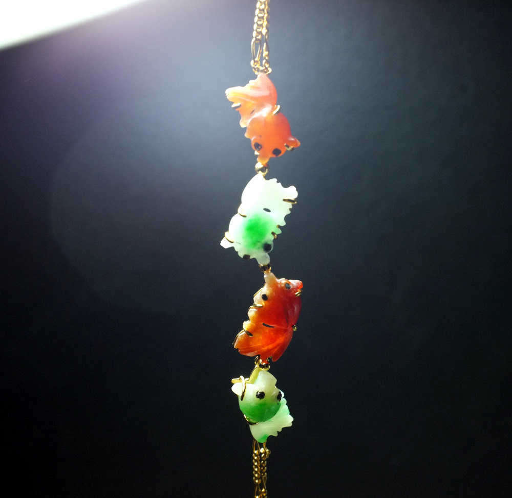 Antique Carved Jade Goldfish Bracelet Chinese Jewellery | GEM GARDENER