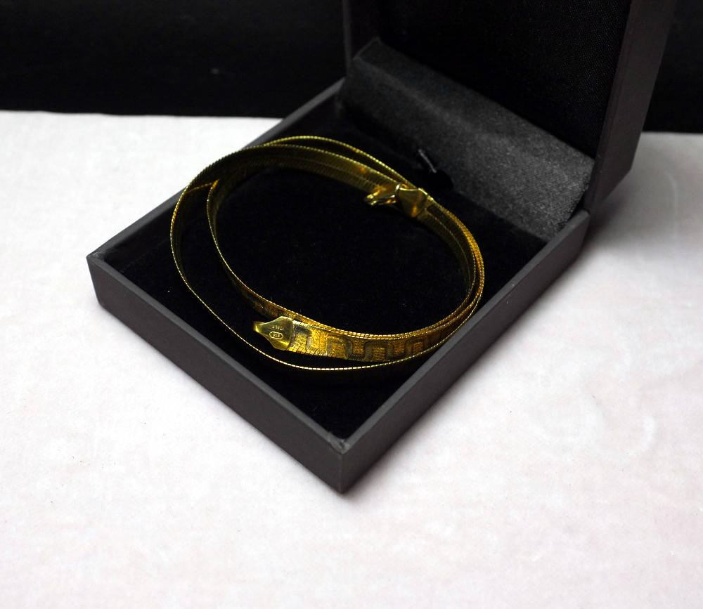 Flat Two Tone Chain Necklace 18k Vintage Avant Garde | GEM GARDENER