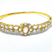 4cts Antique Rose Cut Diamond Bracelet Bangle 20k | Gem Gardener