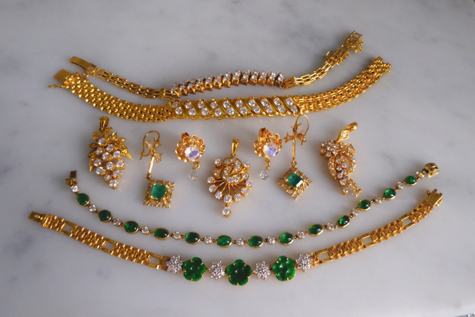 Dainty Chinese Diamond Pendant Vintage 20k | Gem Gardener