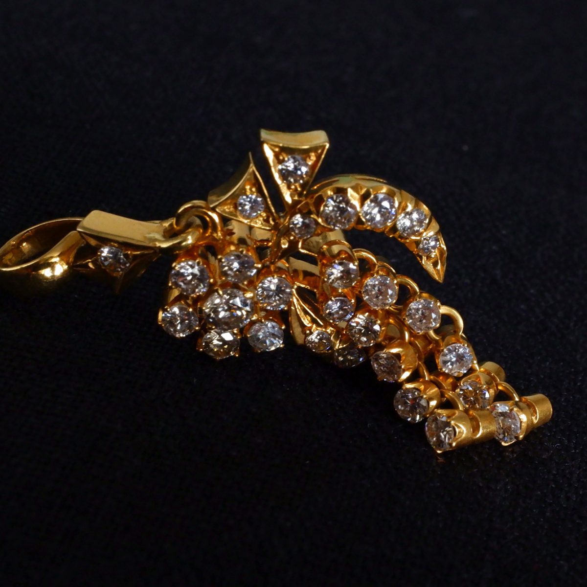 Dainty Chinese Diamond Pendant Vintage 20k | Gem Gardener