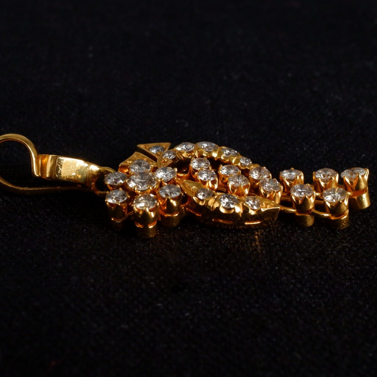 Dainty Chinese Diamond Pendant Vintage 20k | Gem Gardener