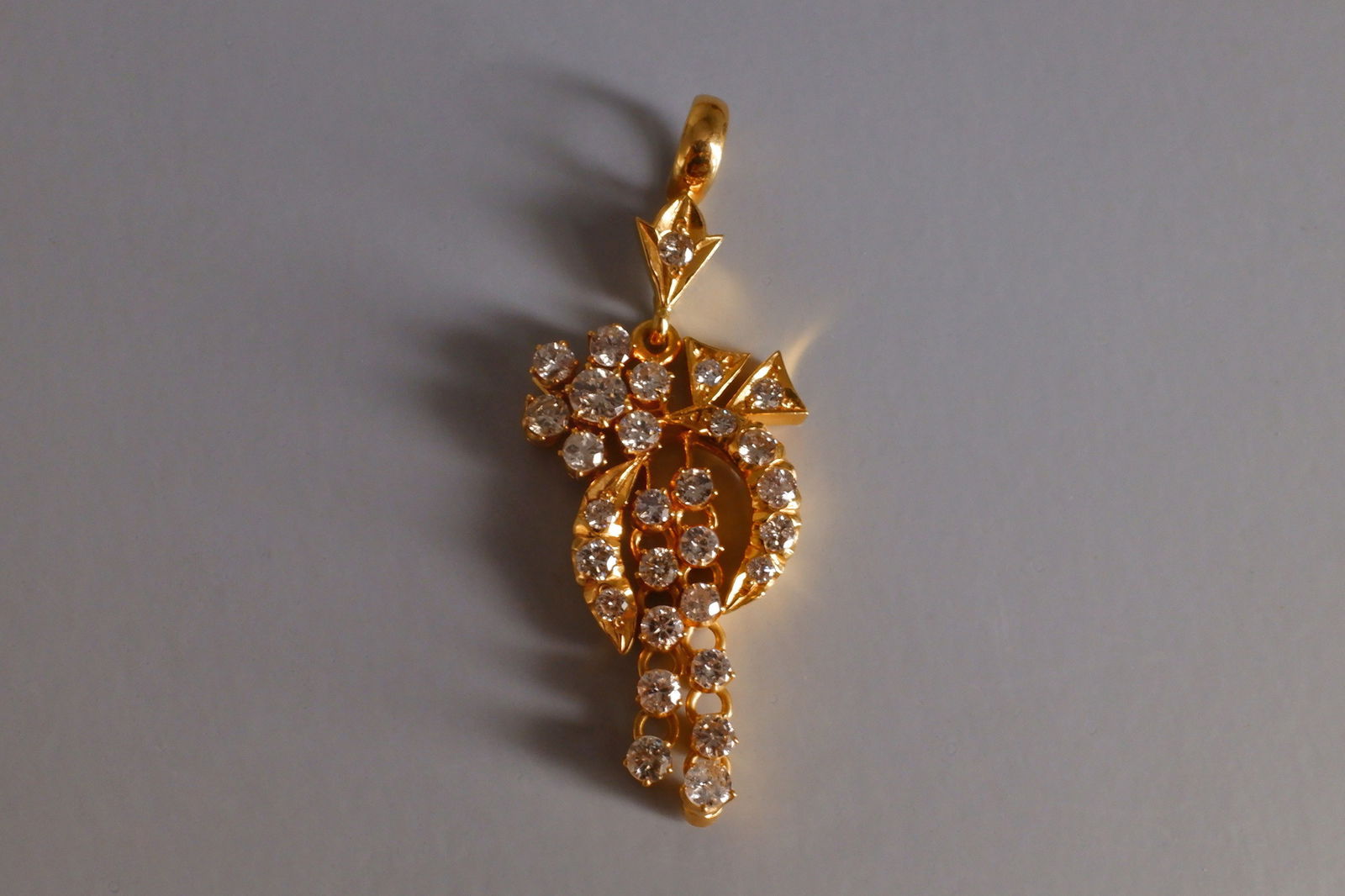 Dainty Chinese Diamond Pendant Vintage 20k | Gem Gardener