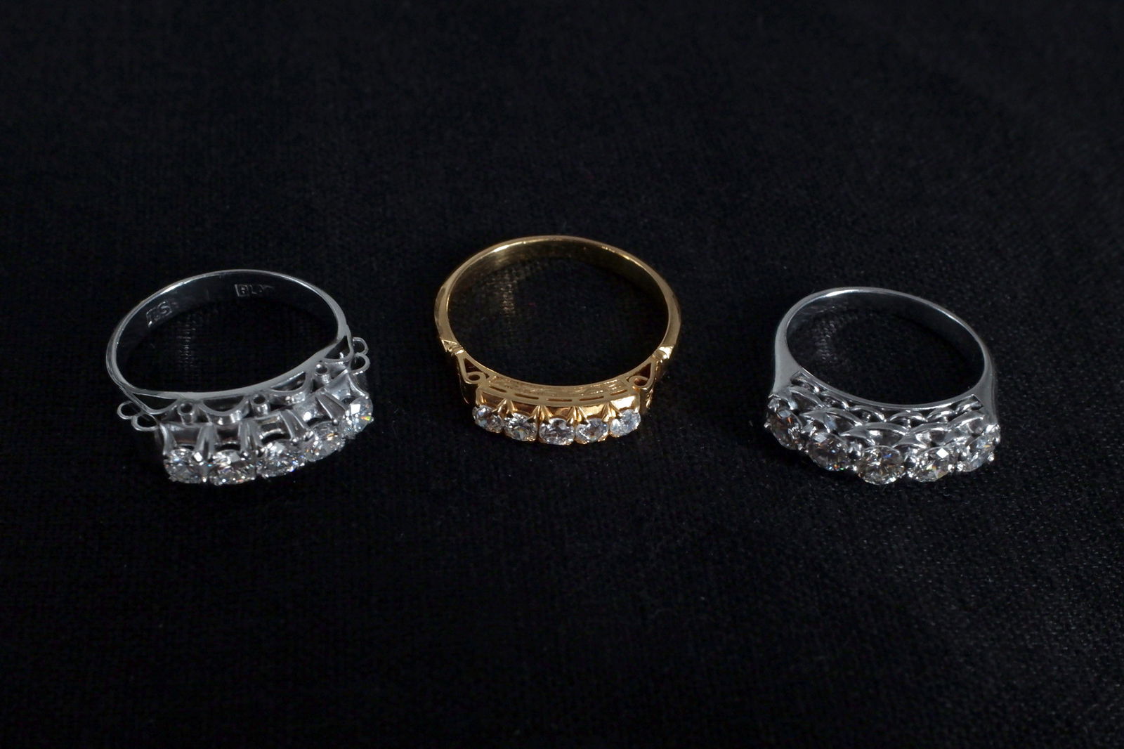 Vintage Chinese 5 Stone Diamond Ring Carved 20k | GEM GARDENER