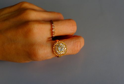 Mine Cut Diamond Ring Antique 20k Chinese | Gem Gardener
