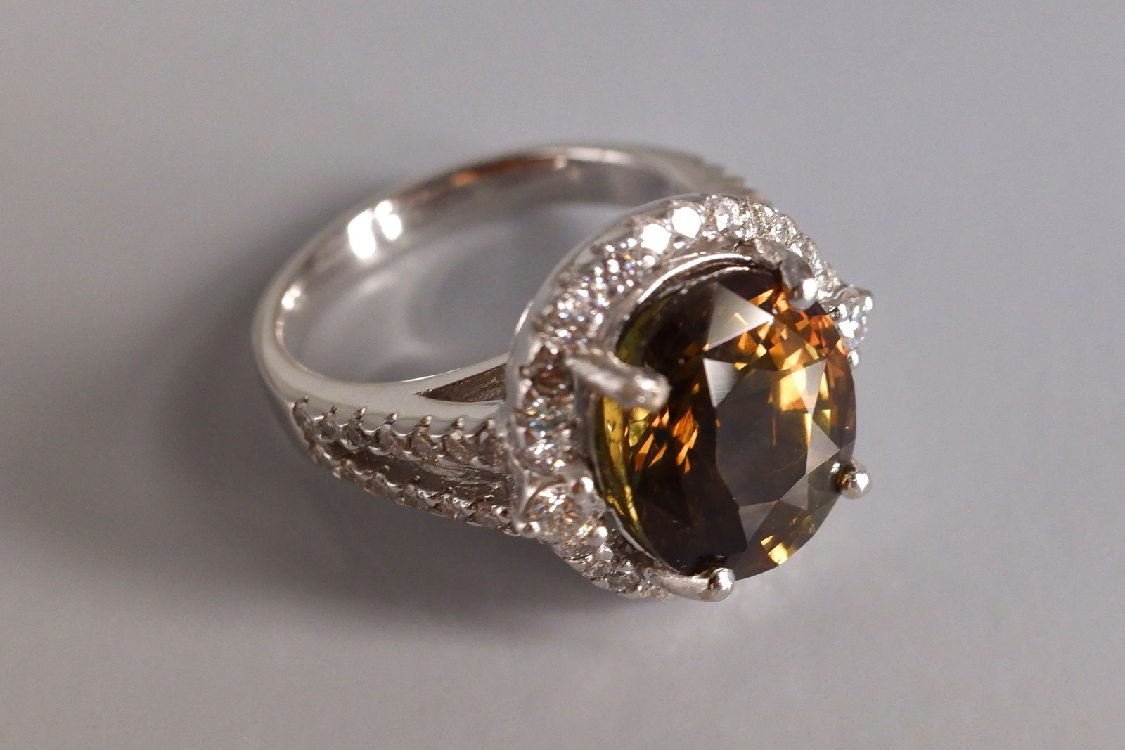 6ct Natural Alexandrite Halo Ring 18k | Gem Gardener