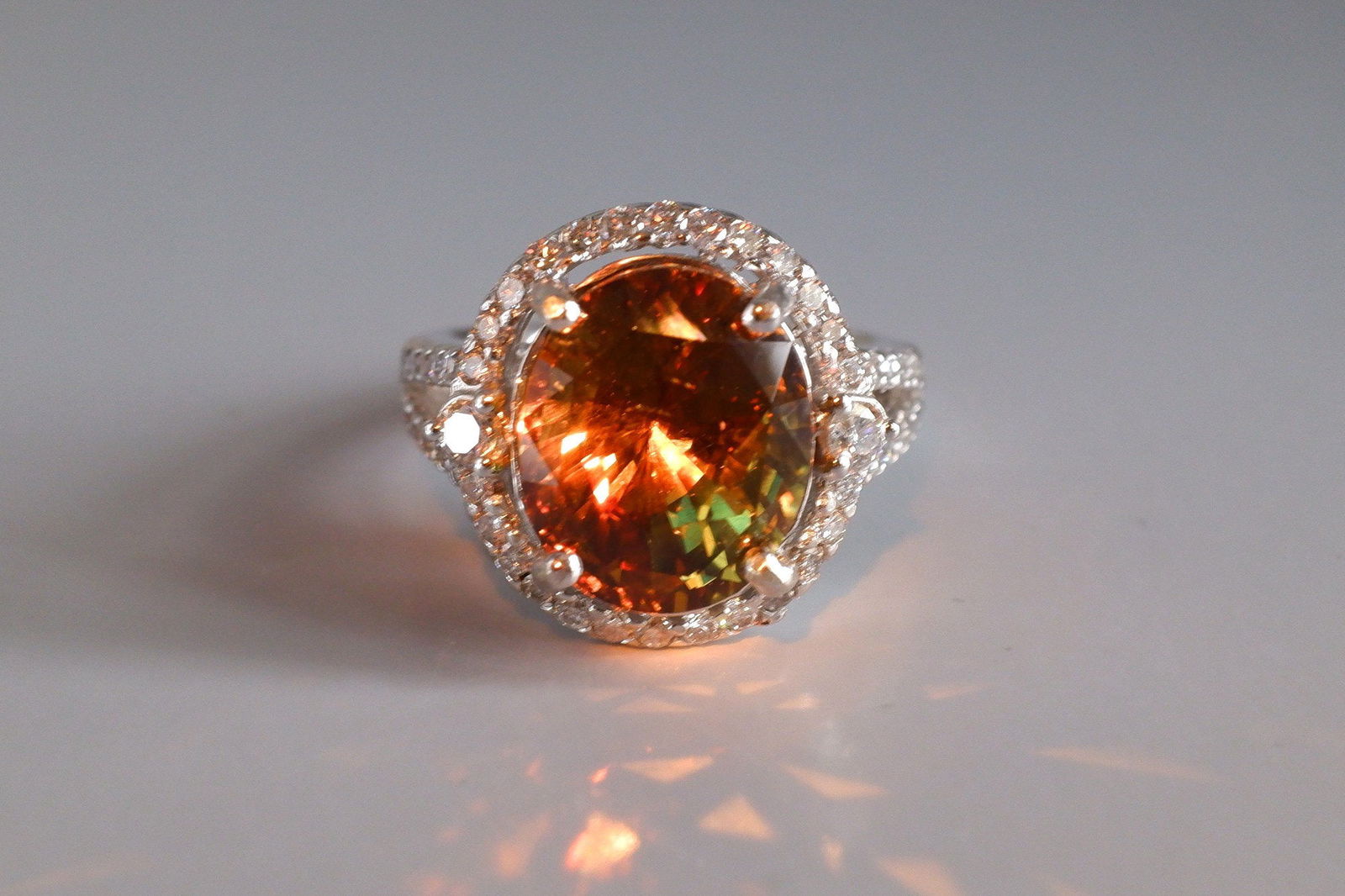 6ct Natural Alexandrite Halo Ring 18k | Gem Gardener