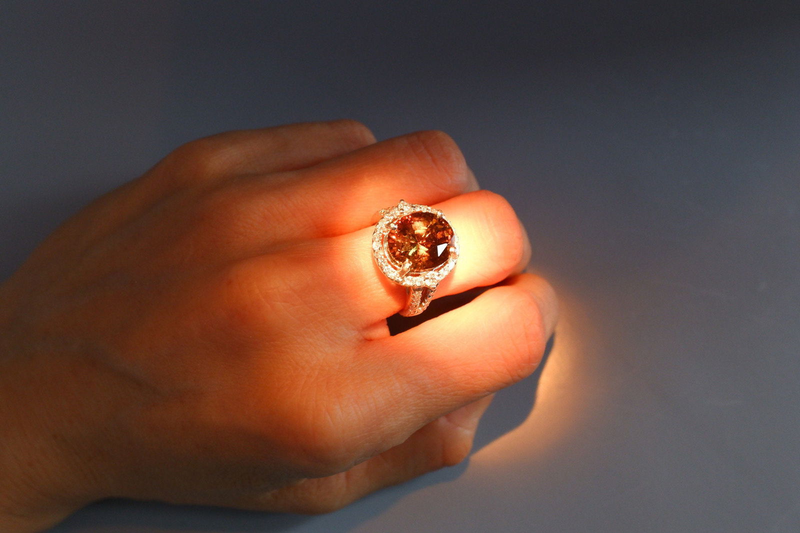 6ct Natural Alexandrite Halo Ring 18k | Gem Gardener