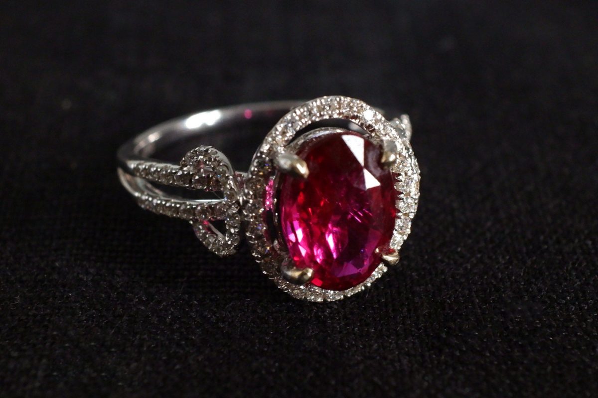 3ct Unheated Ruby Ring Halo 18k | GEM GARDENER