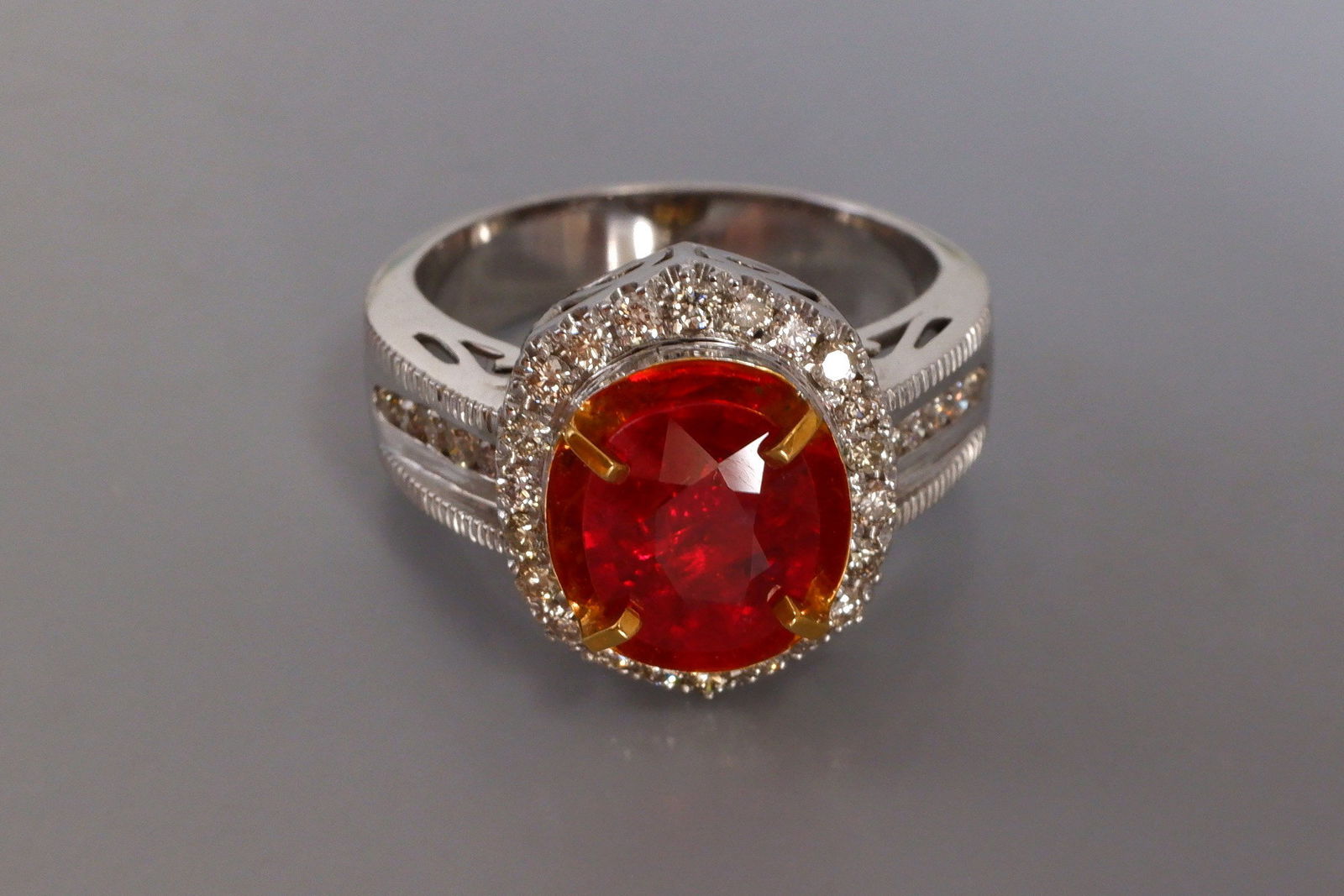 3ct Unheated Vivid Red Ruby Ring Vintage 18k | GEM GARDENER