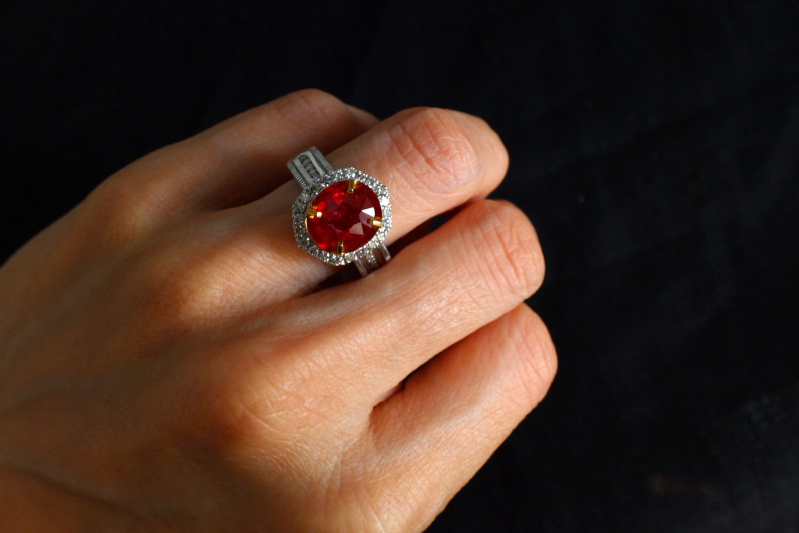 3ct Unheated Vivid Red Ruby Ring Vintage 18k | GEM GARDENER