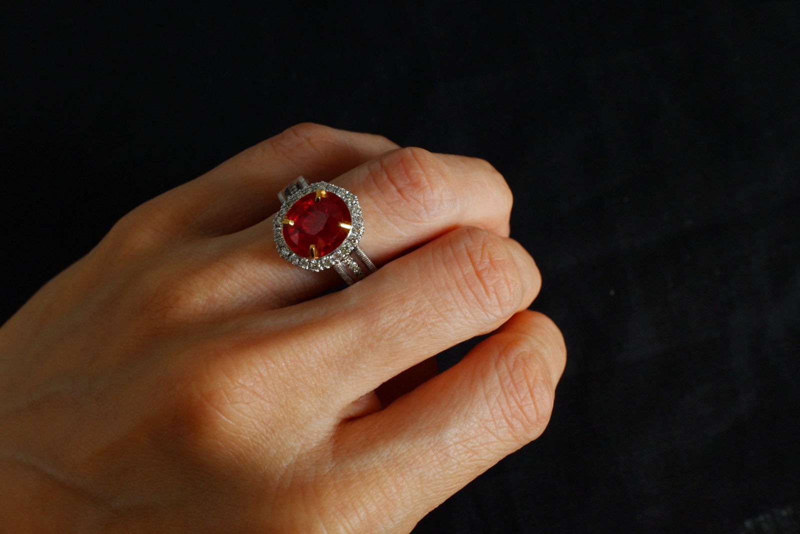 3ct Unheated Vivid Red Ruby Ring Vintage 18k | GEM GARDENER