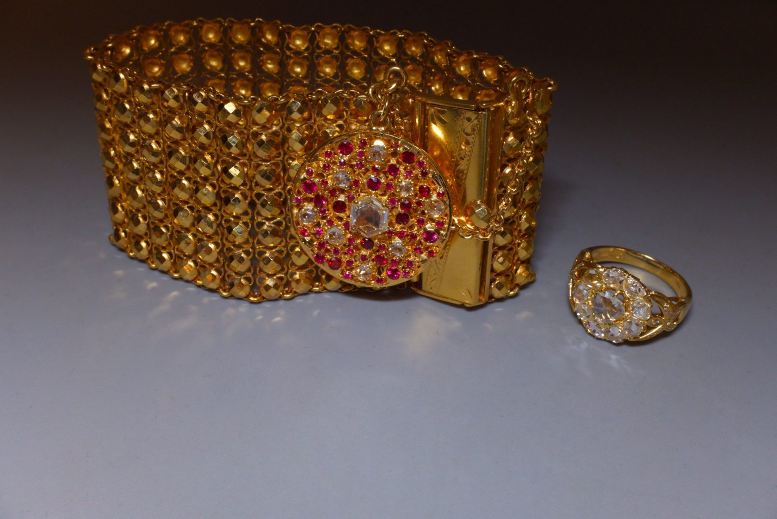 Rose Cut Diamond Cluster Ring 20k Vintage Chinese | Gem Gardener