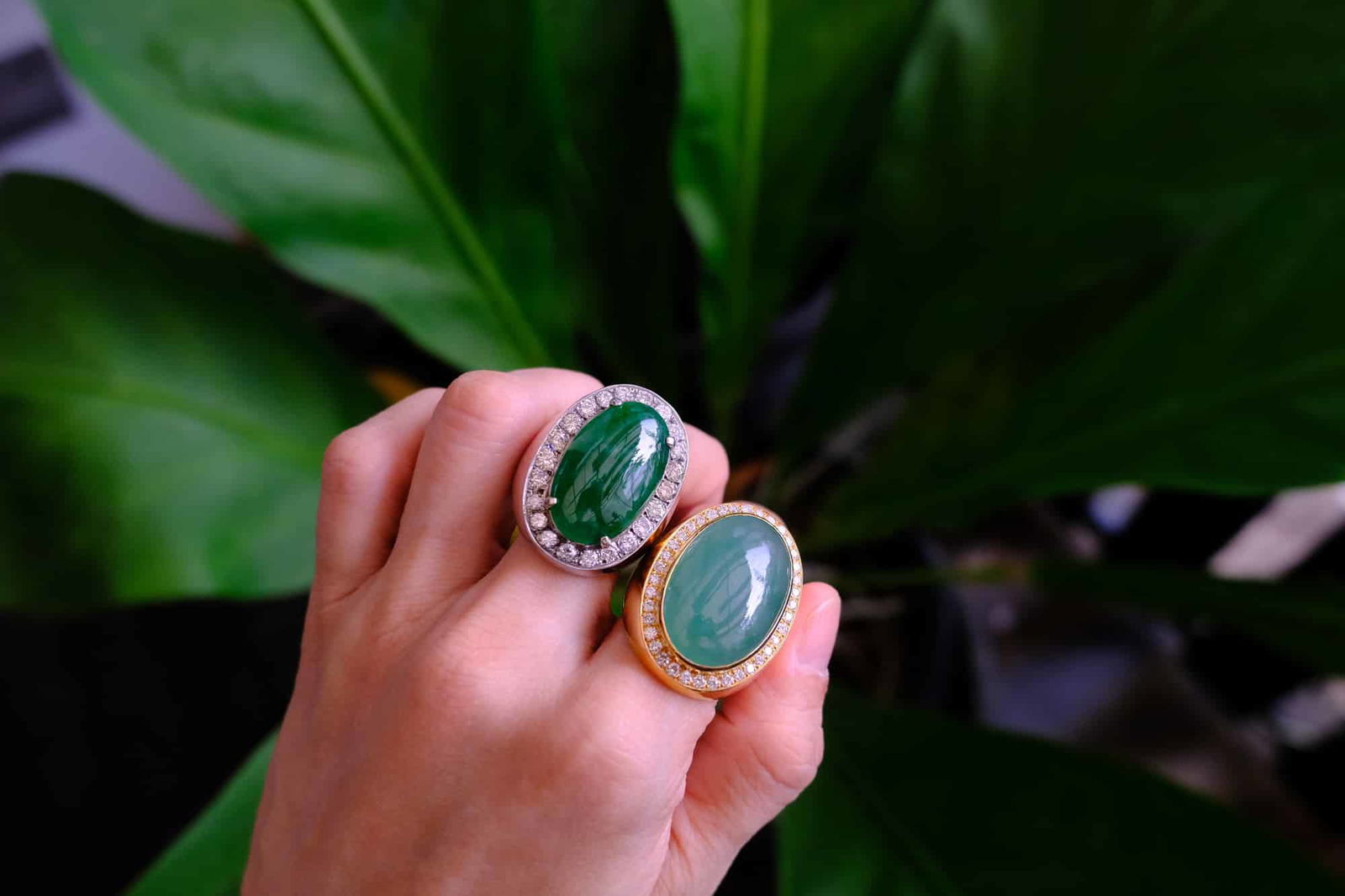 Art Deco Large Jade Ring 18k Vintage | Gem Gardener