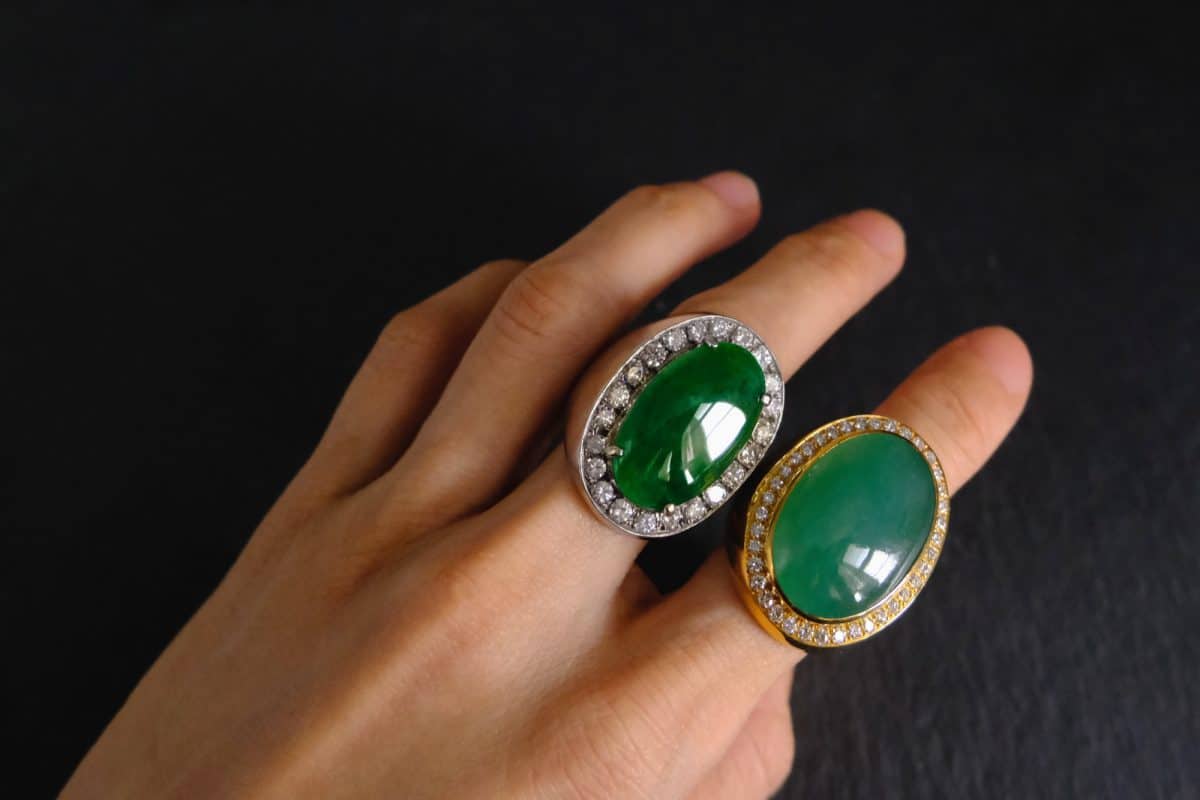 Art Deco Large Jade Ring 18k Vintage | Gem Gardener
