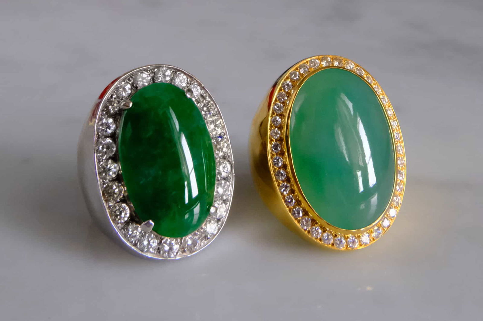 Art Deco Large Jade Ring 18k Vintage | Gem Gardener