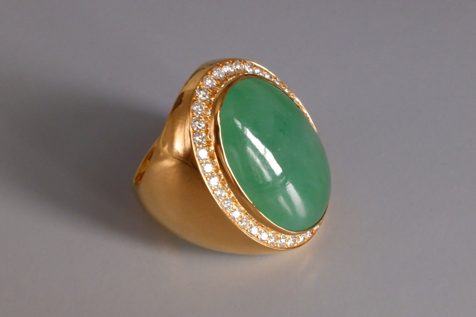 Art Deco Large Jade Ring 18k Vintage | Gem Gardener