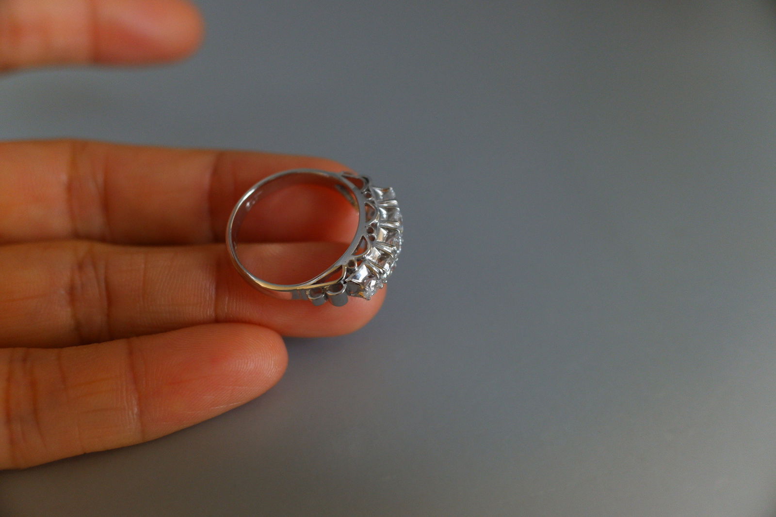 Platinum Antique 5 Stone Diamond Ring Chinese | GEM GARDENER