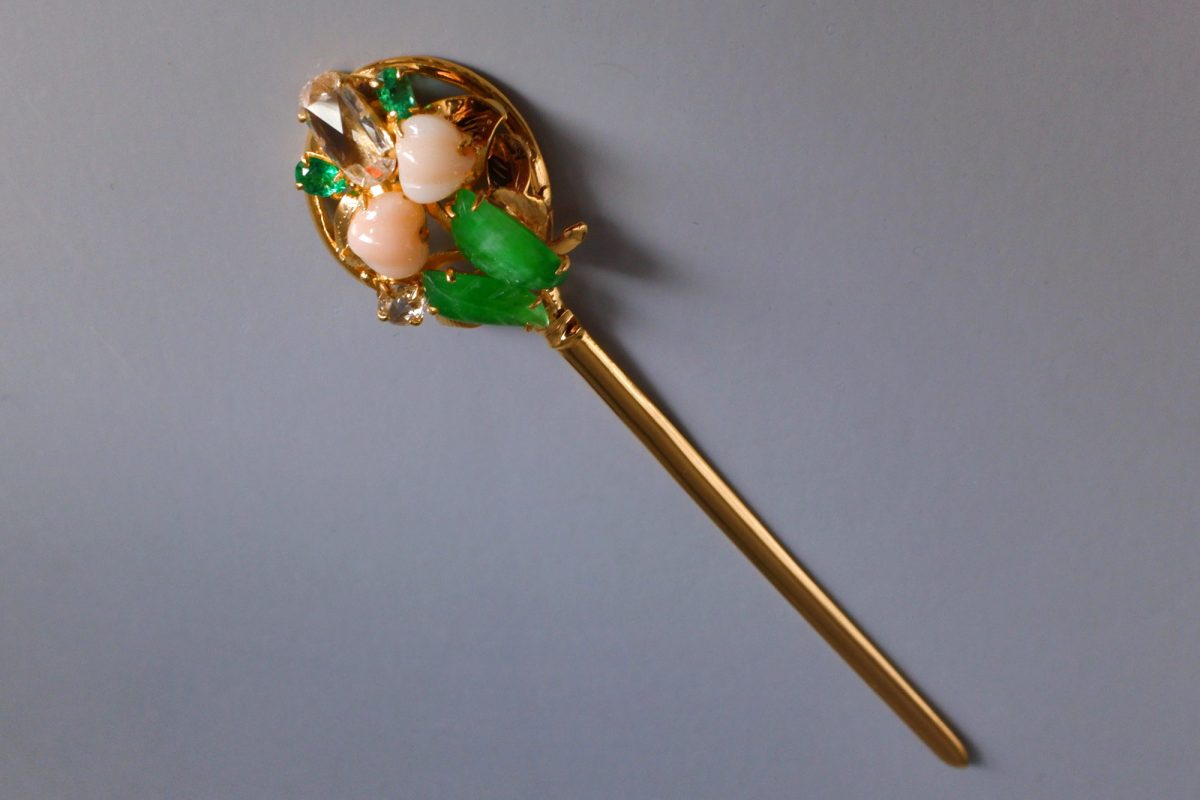 Art Nouveau Antique Chinese Hairpin Stick 22k 'Spring' | GEM GARDENER