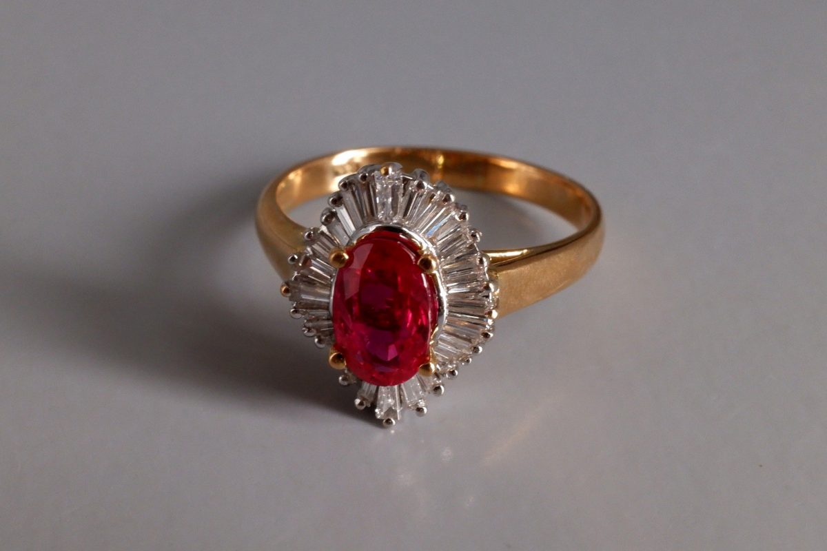 20k Vintage Burmese Ruby Ballerina Ring Chinese | GEM GARDENER