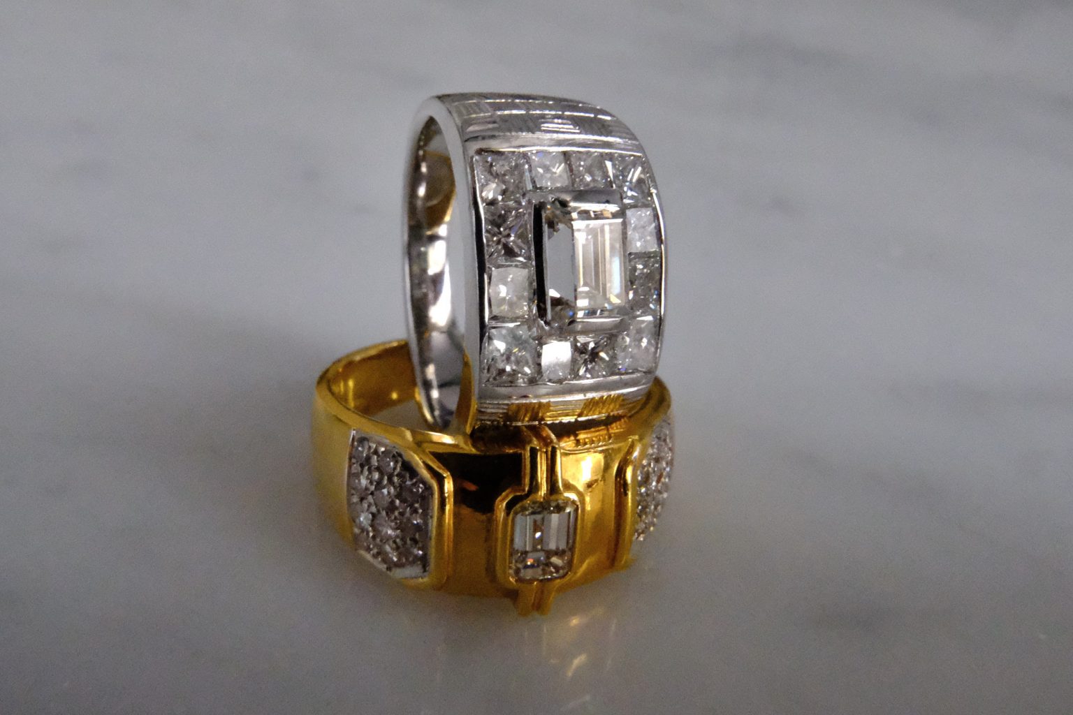 1ct Emerald Cut Diamond Ring Men Pinky 18k | GEM GARDENER