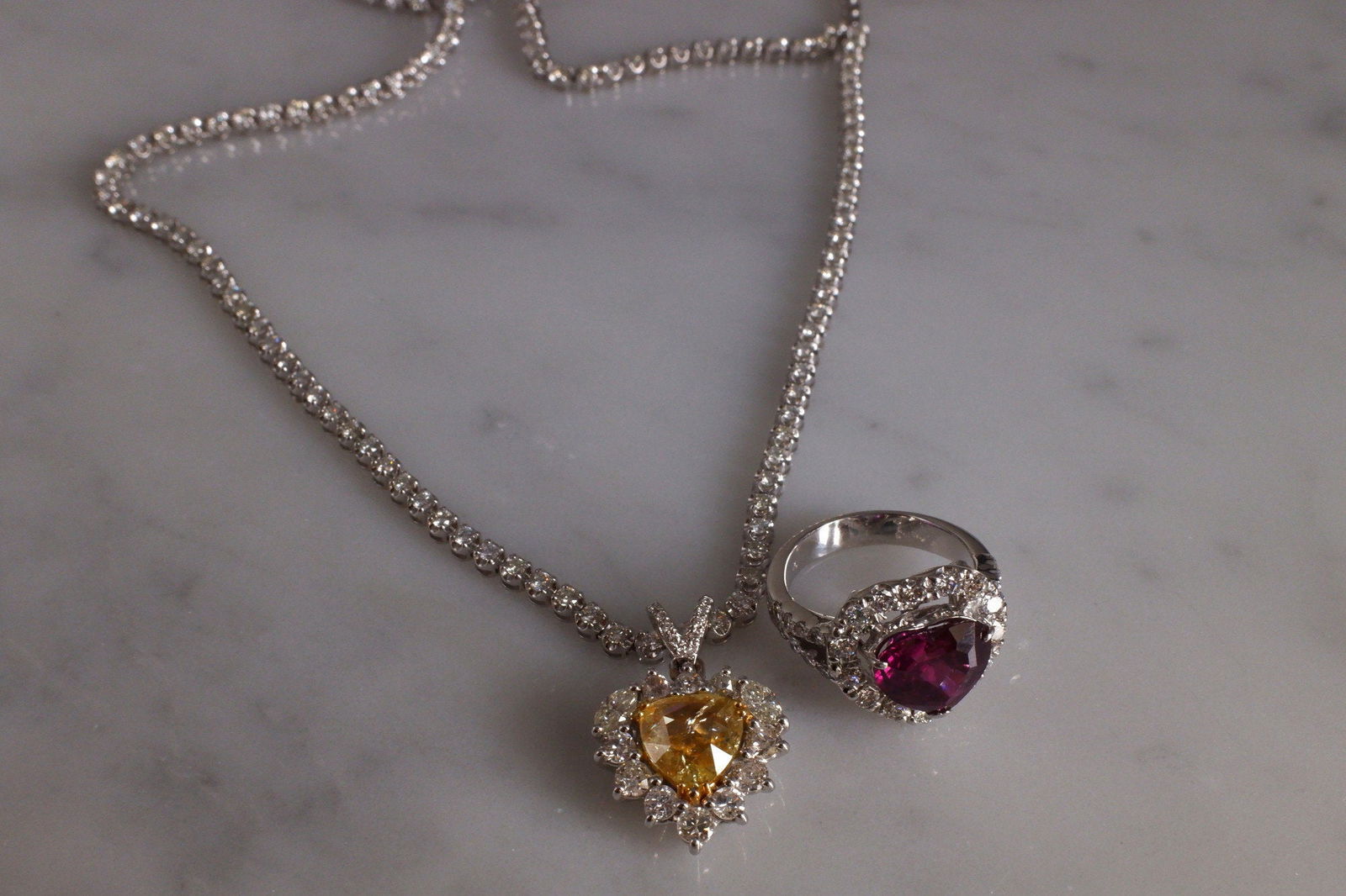 Vintage Rose Cut Fancy Yellow Diamond Heart Pendant 18k | Gem Gardener