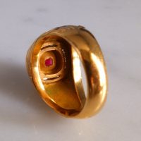 Rare Bixbite Red Beryl Mens Ring 18k | GEM GARDENER