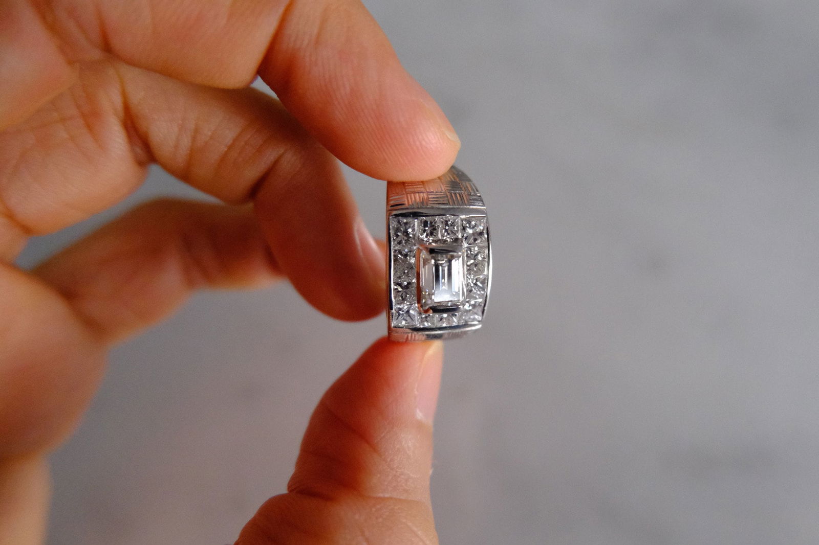 1ct Emerald Cut Diamond Ring Men Pinky 18k | GEM GARDENER