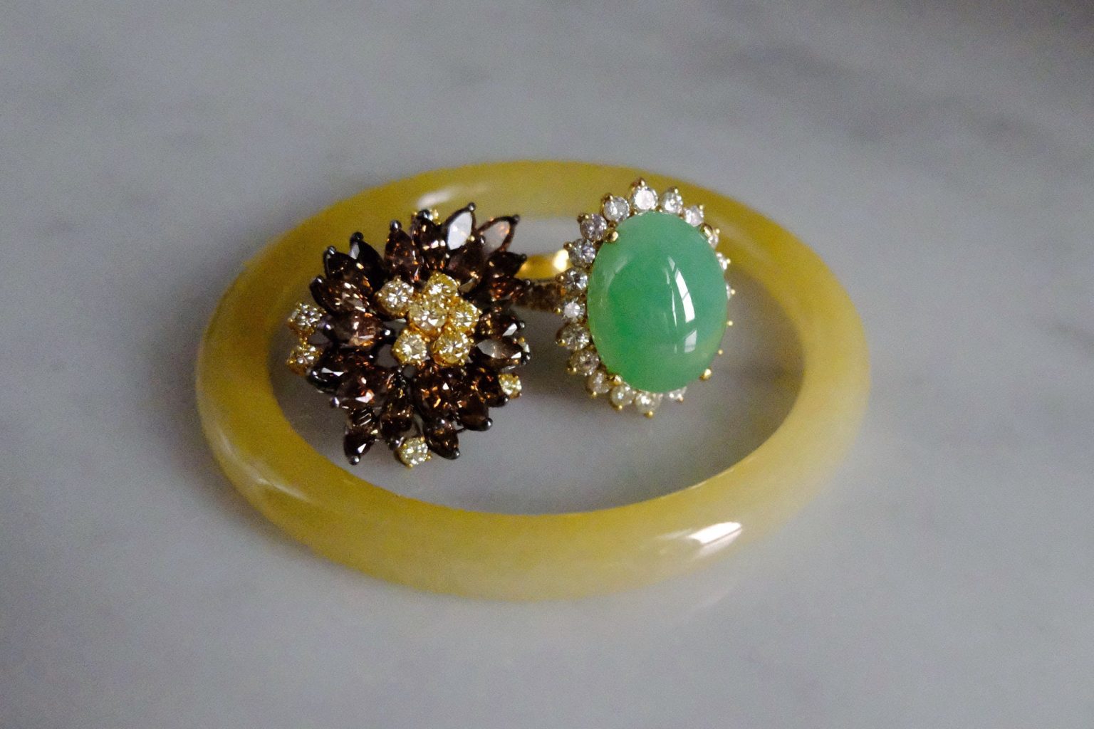 Celadon Jadeite Jade Dome Ring 18k | Gem Gardener