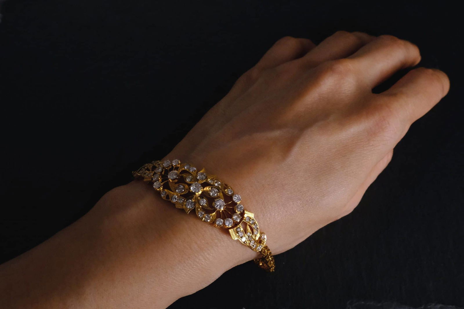Antique Old Cut Diamond Bracelet 20k Chinese | Gem Gardener