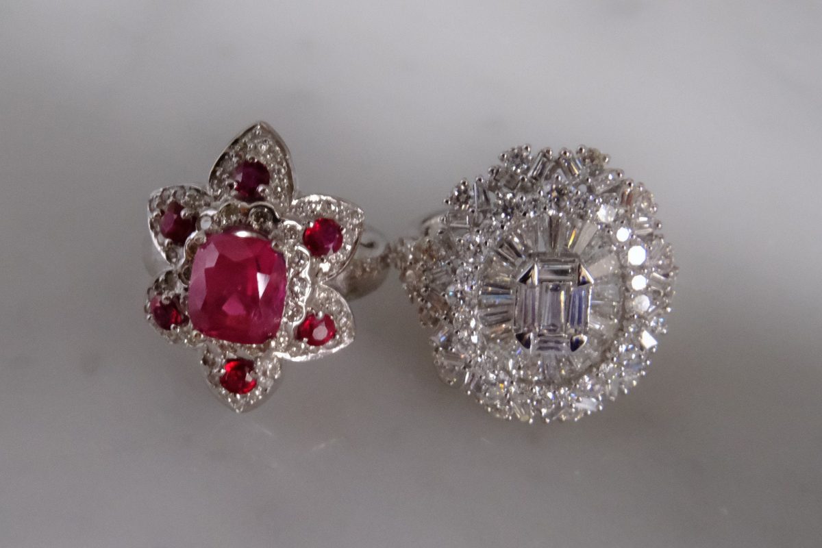 Unheated Ruby Ring Flower Cluster 18k | GEM GARDENER