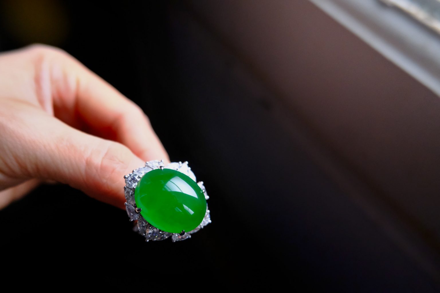 Translucent Emerald-Green Jadeite Ring | Gem Gardener