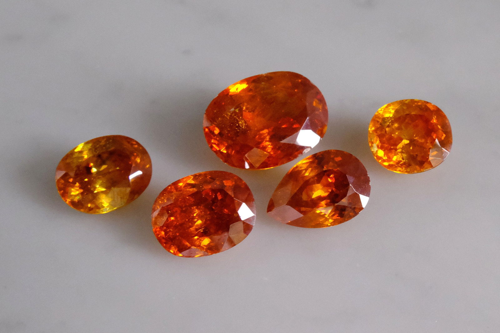 Lot of 5 Orange Sphalerite Gemstones for sale | GEM GARDENER