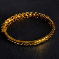 Burmese Sapphire Bracelet Cuff Bangle Vintage 18k | GEM GARDENER