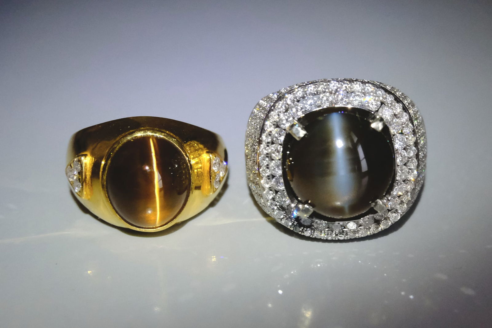 Tourmaline Cat Eye Ring Men 18k Vintage | GEM GARDENER