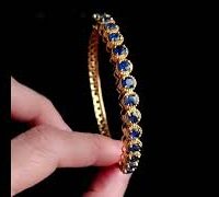 Burmese Sapphire Bracelet Cuff Bangle Vintage 18k | GEM GARDENER