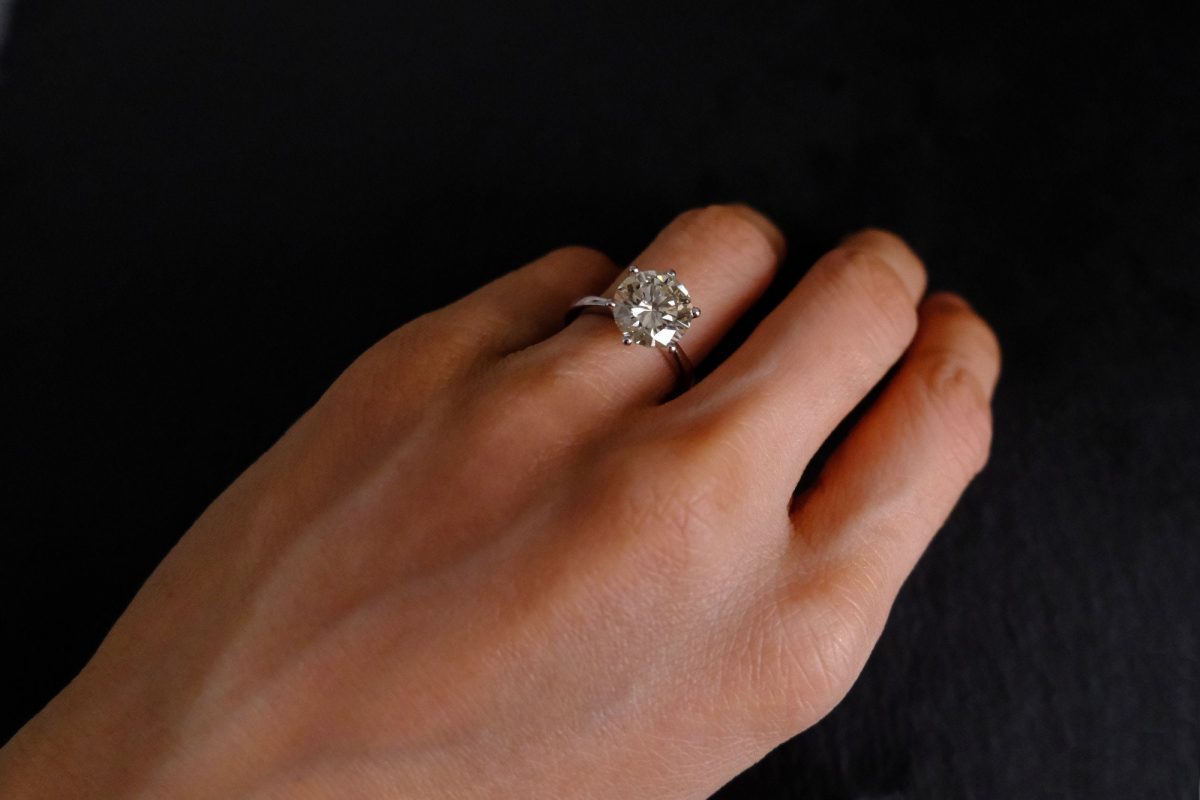 3ct Off White Tinted Diamond Ring 18k | Gem Gardener