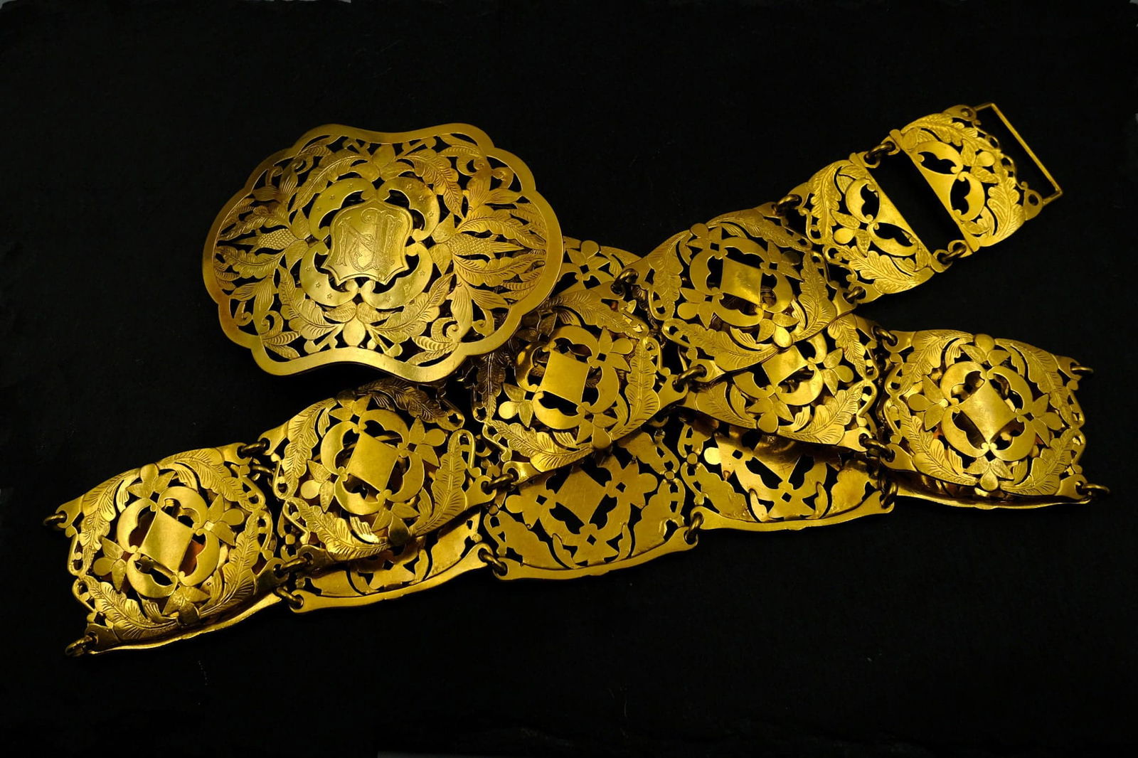 Victorian Chinese Antique Solid Gold Belt 20k | GEM GARDENER