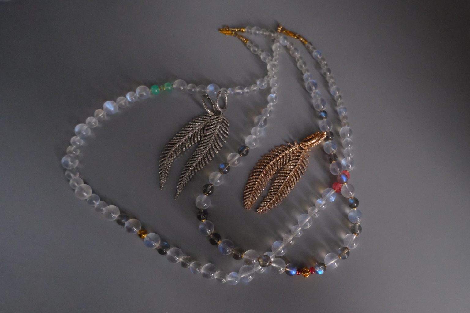 Superb Diamond Feather Earrings Long 18k | GEM GARDENER