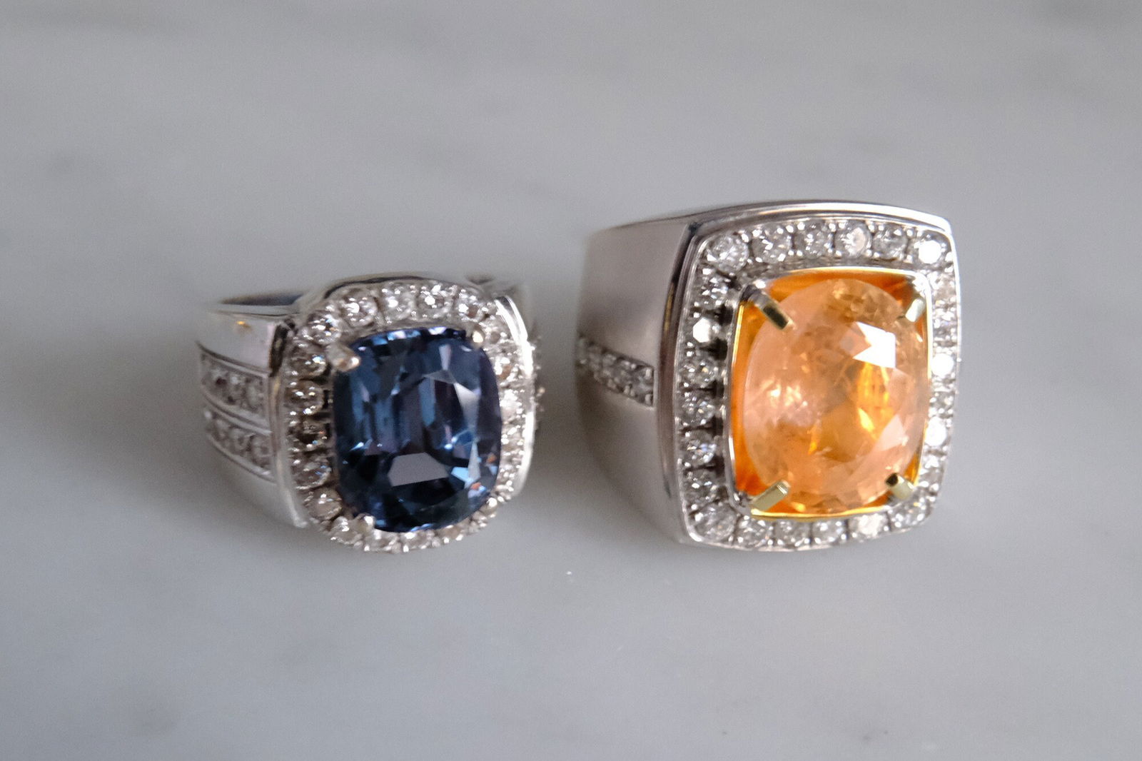 7ct Mens Blue Spinel Ring Vintage | Gem Gardener