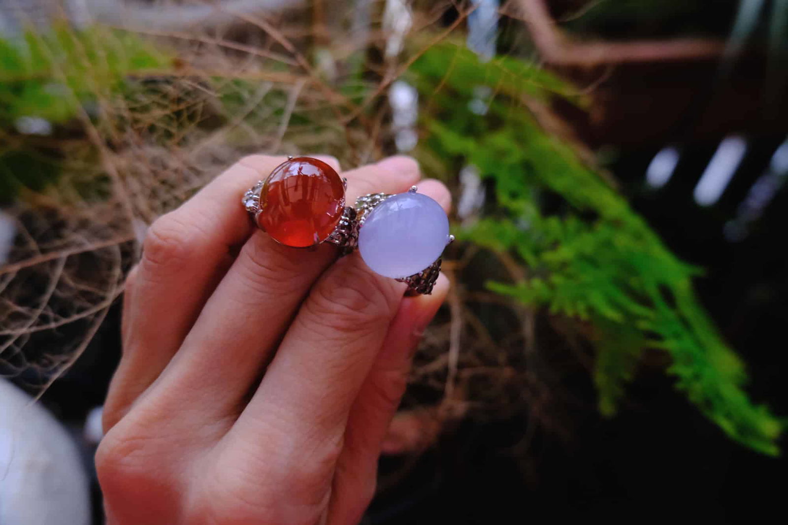 Lavender Blue Chalcedony Ring 18k Vintage | Gem Gardener