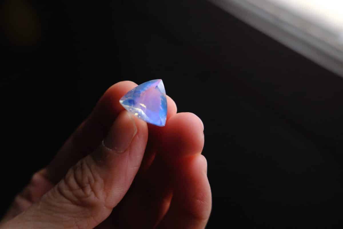 Trillion Cut Faceted Moonstone Gem | GEM GARDENER