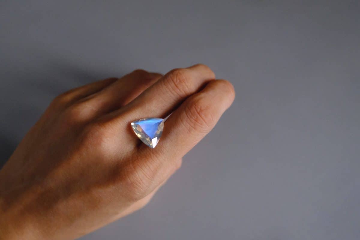 Trillion Cut Faceted Moonstone Gem | Gem Gardener