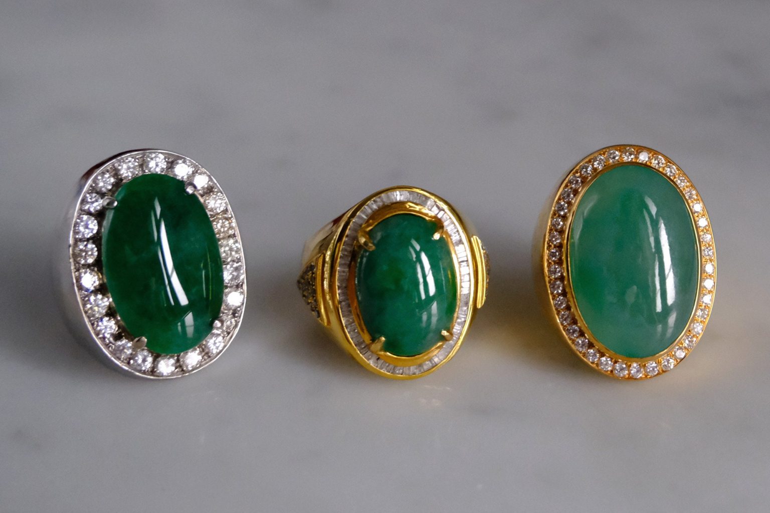 Art Deco Large Jade Ring 18k Vintage | Gem Gardener