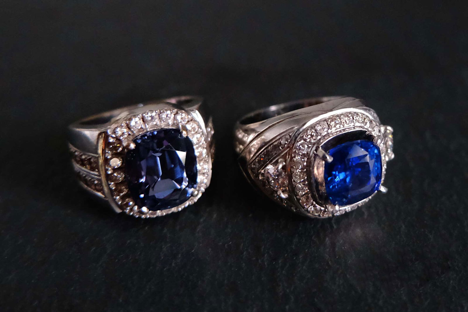 7ct Mens Blue Spinel Ring Vintage | Gem Gardener