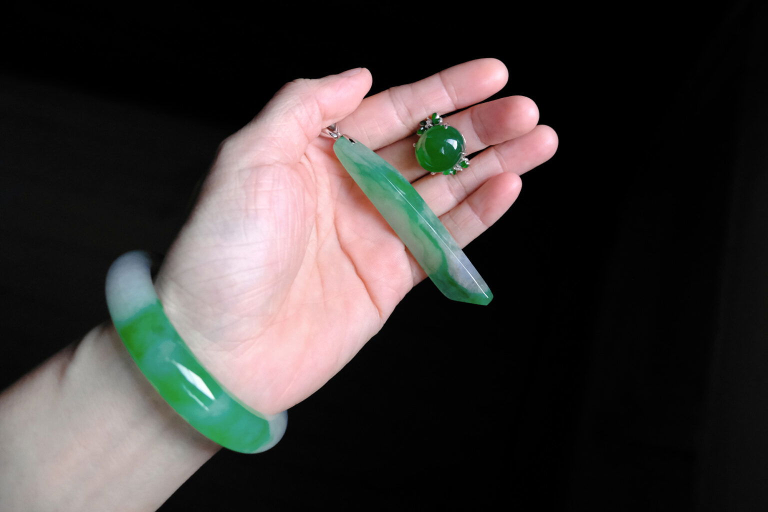 Fine Imperial Green Jadeite Ring High Dome | Gem Gardener