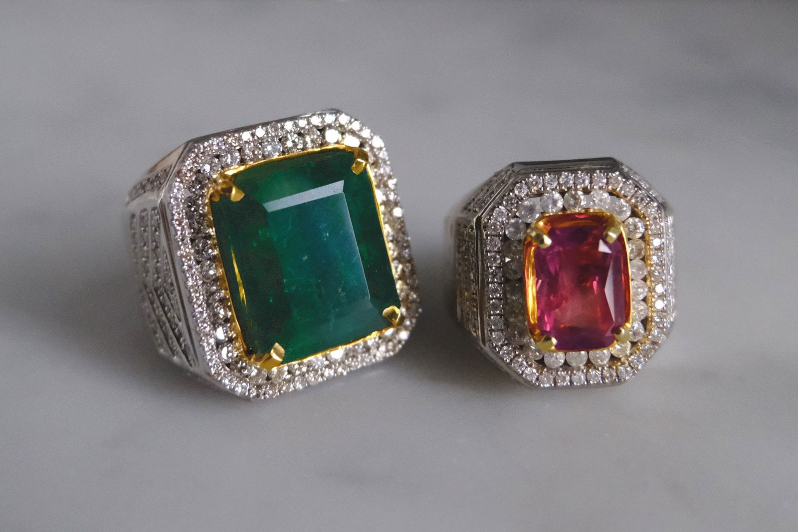 6ct Dark Pink Sapphire Mens Ring 18k | Gem Gardener