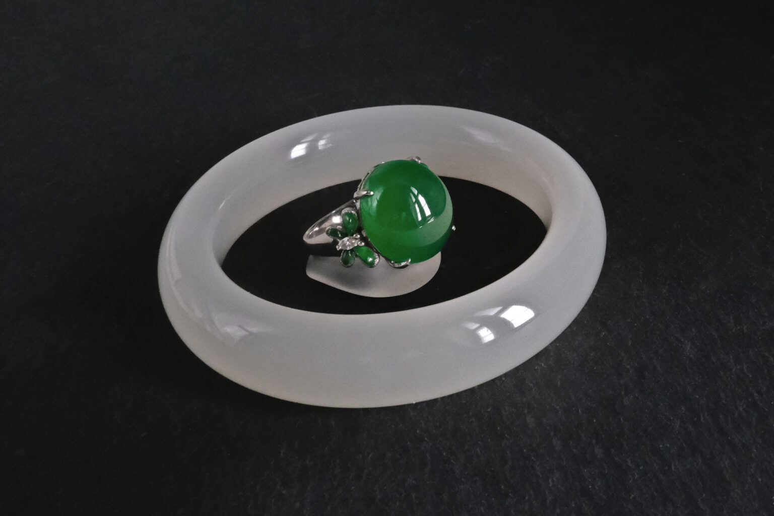 Pair Mutton Fat Hetian Nephrite Jade Bangle 羊脂白玉 | GEM GARDENER