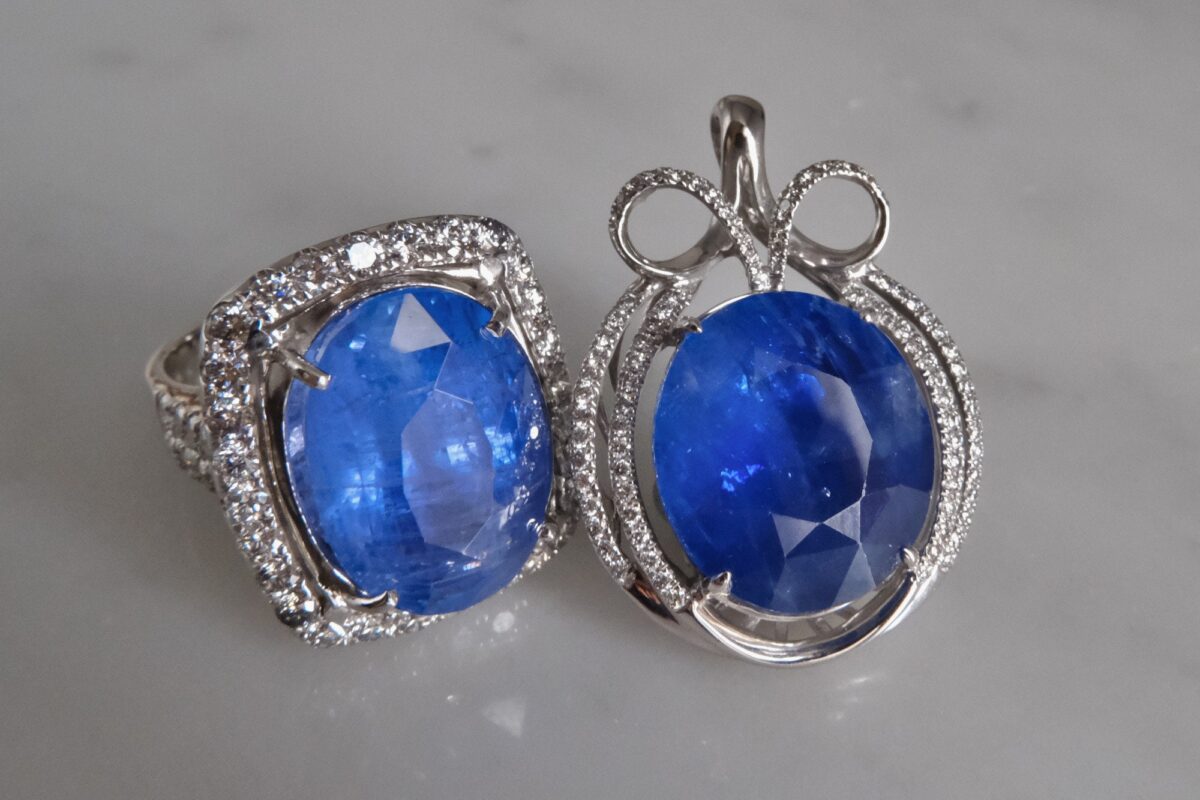 19ct Burmese Large Sapphire Diamond Ring 18k | GEM GARDENER