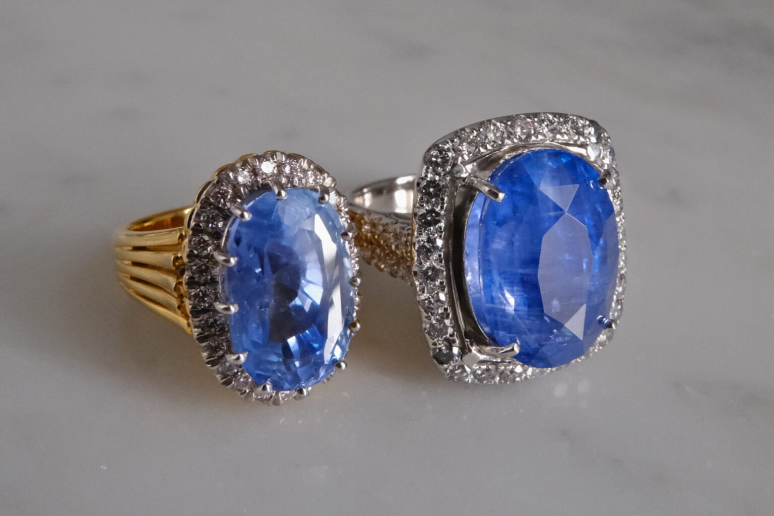 19ct Burmese Large Sapphire Diamond Ring 18k | GEM GARDENER